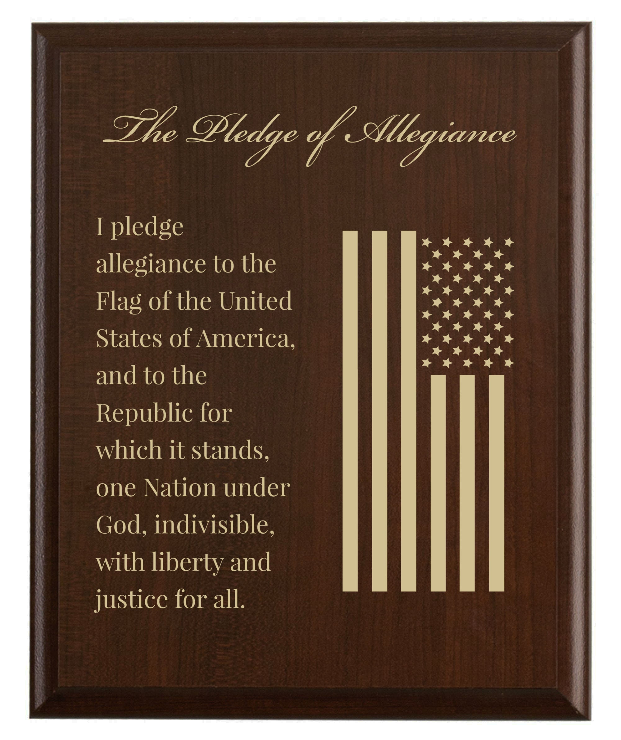 The Pledge of Allegiance American Flag Plaque Patriotic - Etsy