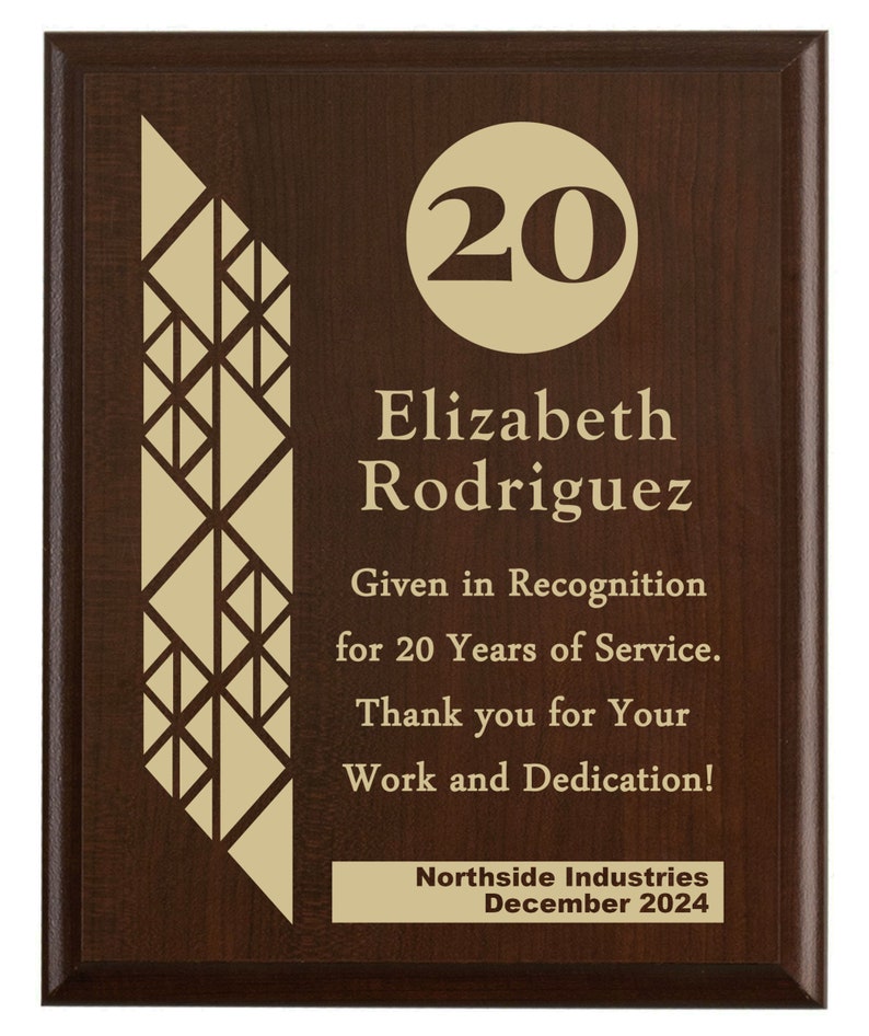 20 Year Work Anniversary Gift Award | Twenty Years of Service Employee ...
