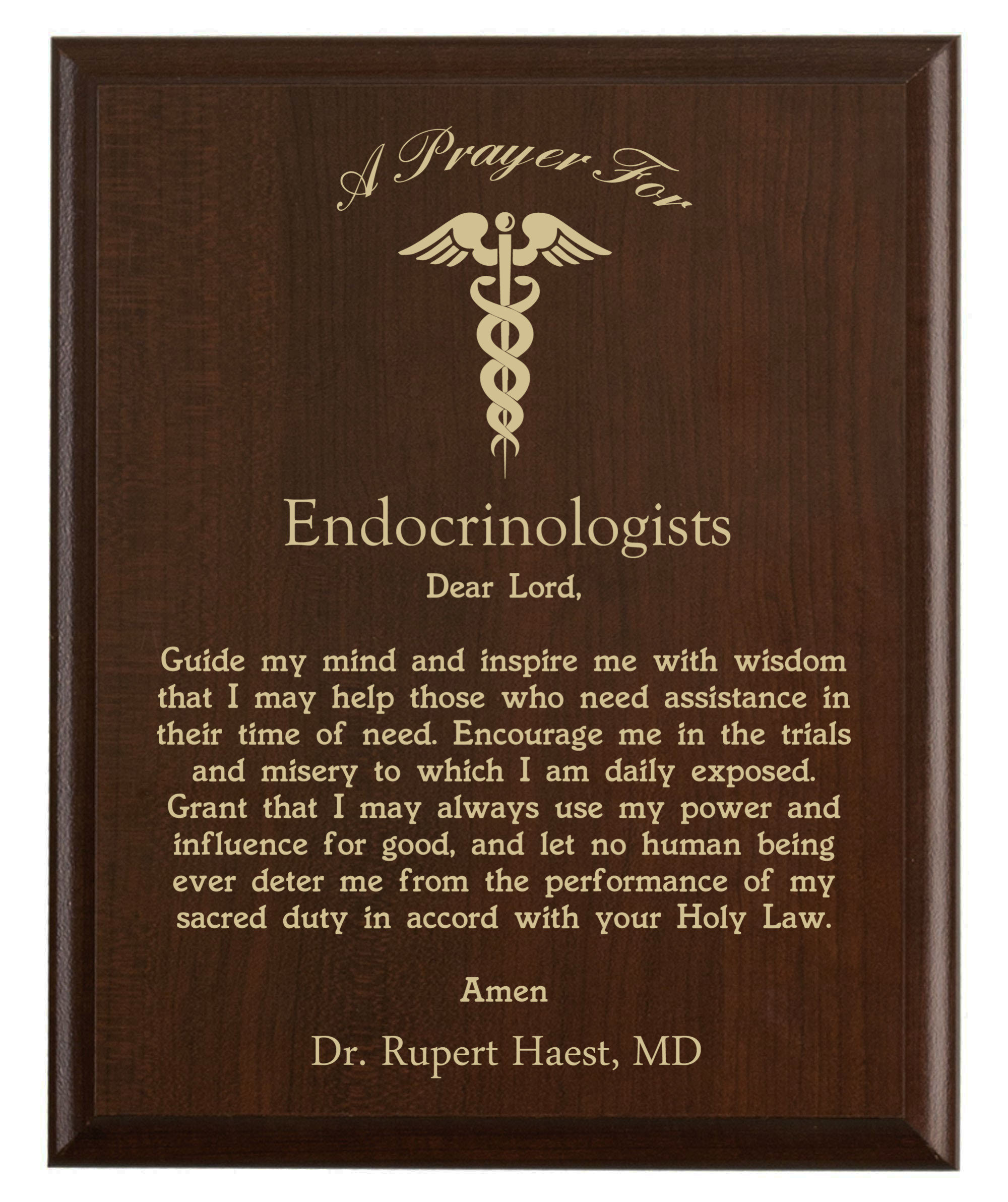 Trophies & Awards Collectibles Endocrinologists Prayer Plaque ...