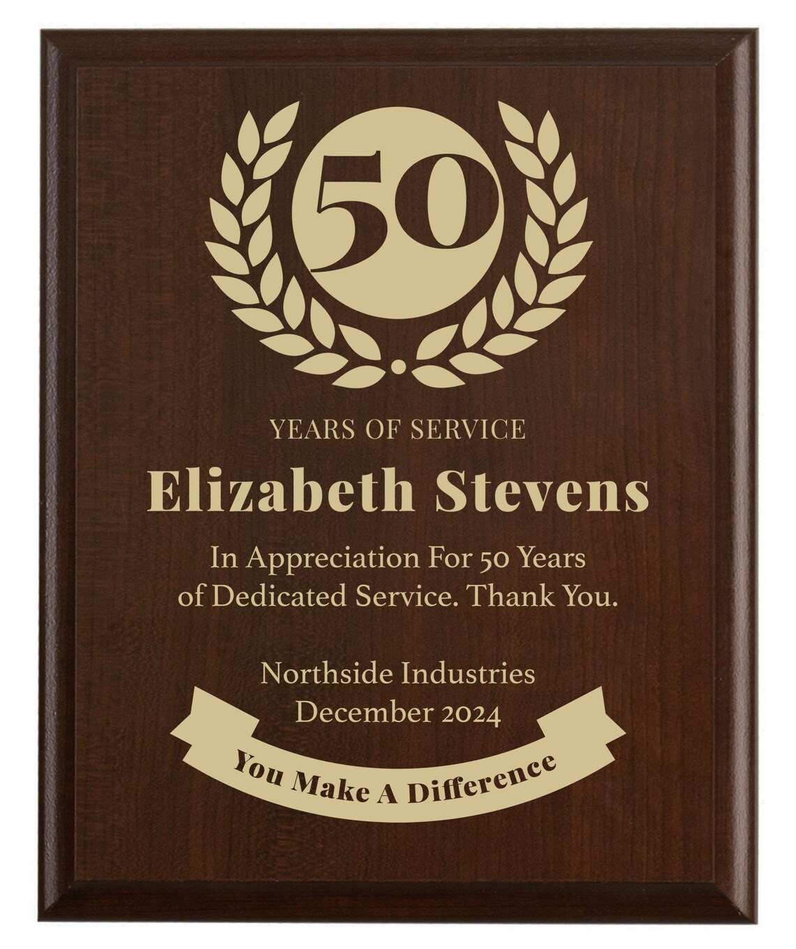50 Year Work Anniversary Gift Award | Fifty Years of Service Employee ...