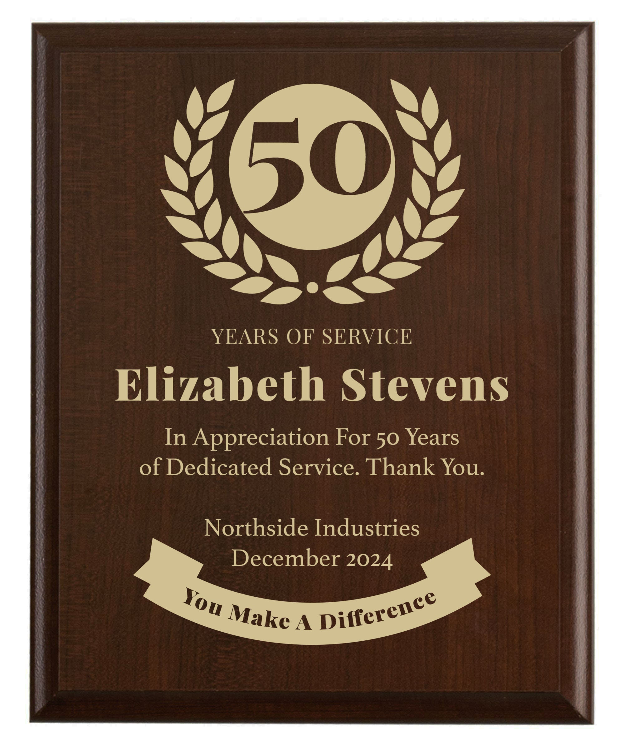 50 Year Work Anniversary Gift Award | Fifty Years of Service Employee ...