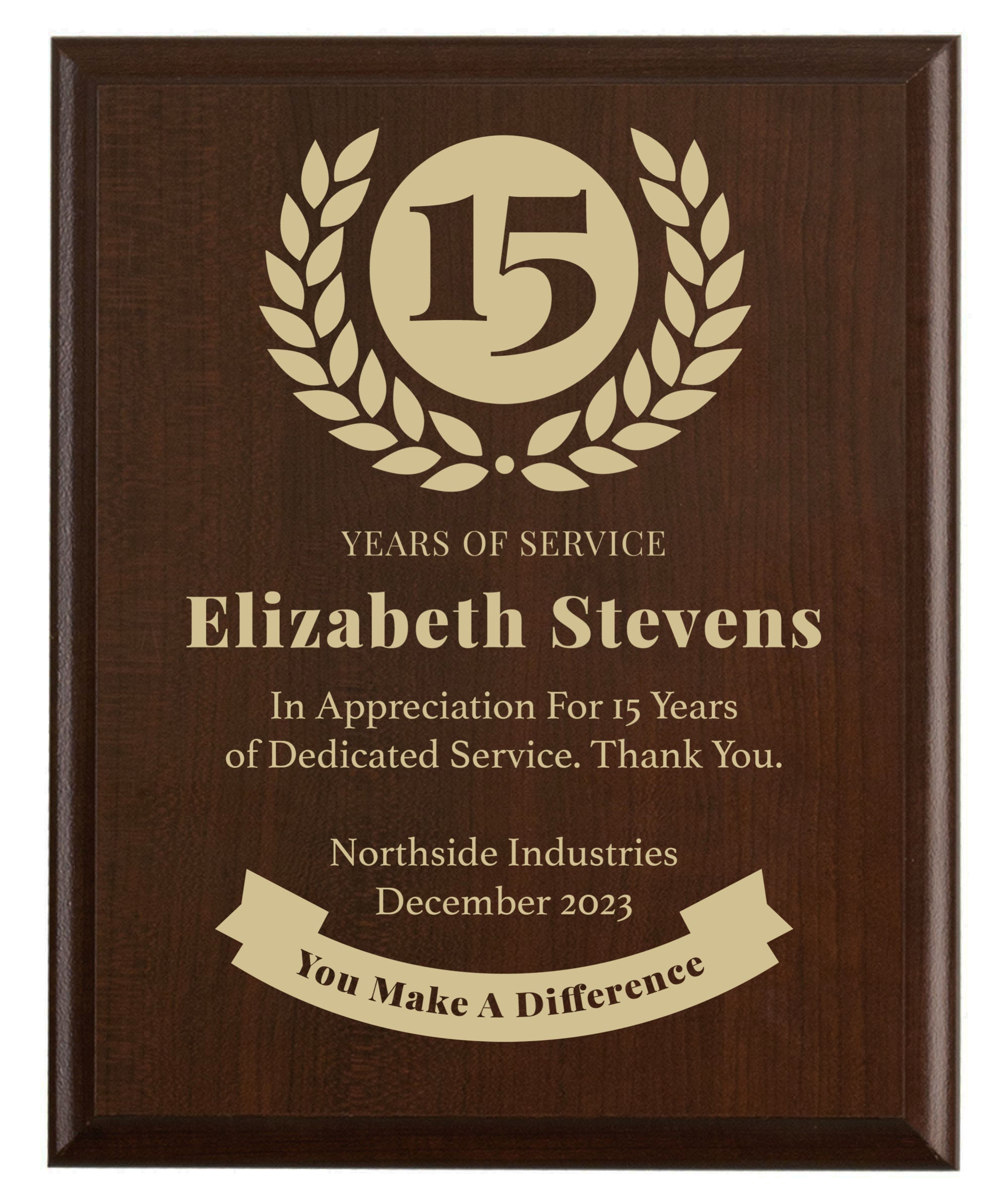 15 Year Work Anniversary Gift Award | Fifteen Years of Service Employee ...