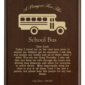 Bus Driver Prayer Plaque | Personalized School Bus Drivers Gift | A ...