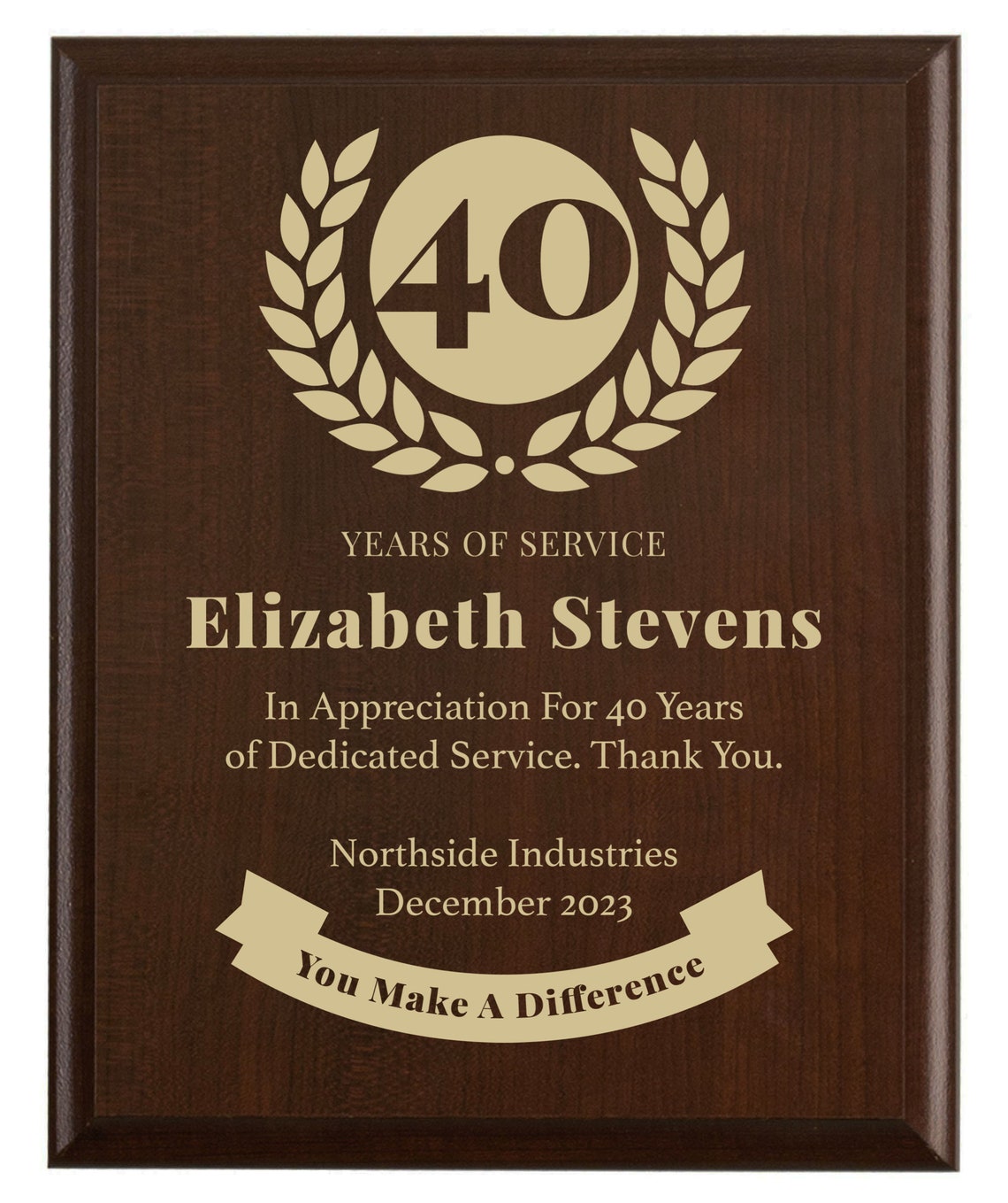 40 Year Work Anniversary Gift Award | Forty Years of Service Employee ...
