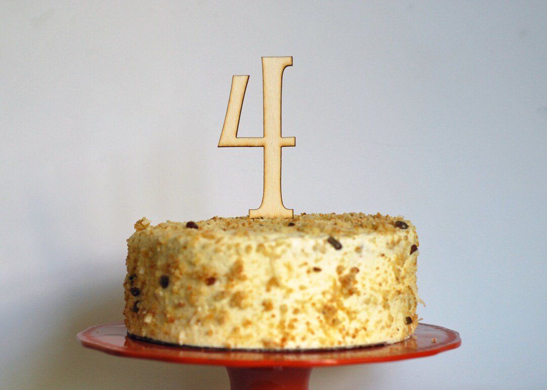 4th Birthday Cake Topper or Photo Prop - Number 4 - Laser Cut Wood ...