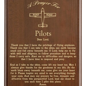 Pilot Prayer Plaque | Protection for Hands & Flight Where Mistakes Can ...