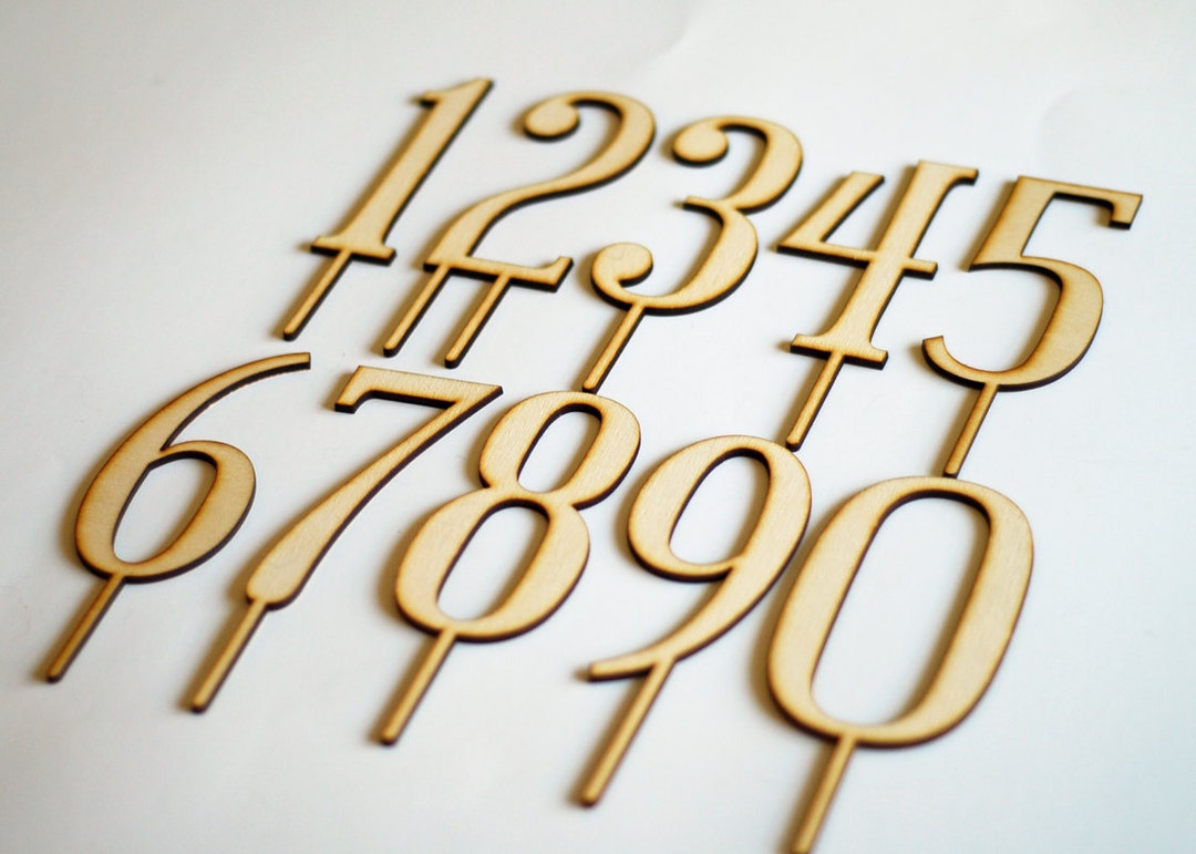 Set of 10 Number Birthday Cake Toppers or Photo Prop Numbers - Set of ...