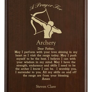 Archery Prayer Plaque | Personalized Archers Gift Decor Award | an ...