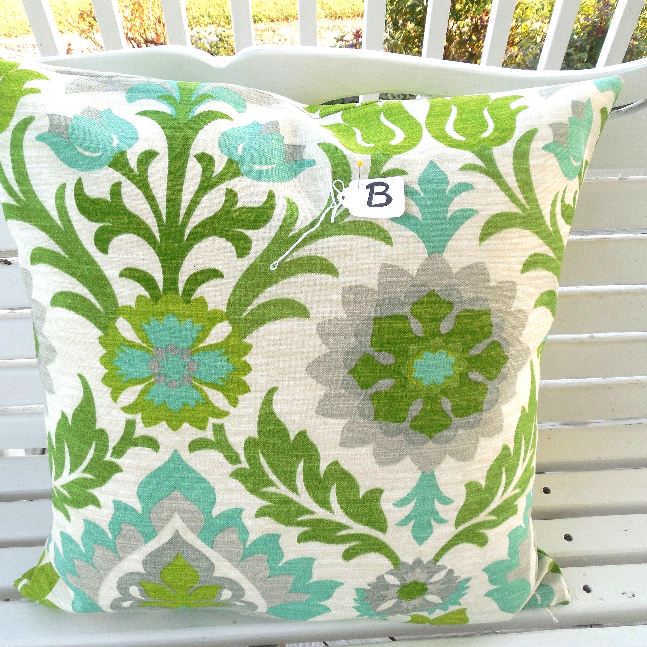 Floral Outdoor Pillow Cover: Spring Green Turquoise Accent Pillow - Etsy