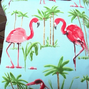 Flamingo OUTDOOR Pillow Cover Decorative BEACH Patio Porch Accent Throw ...
