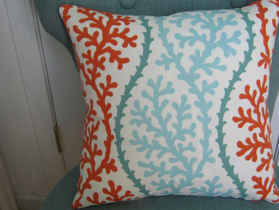 Beach Coral OUTDOOR Pillow Cover Coastal Patio Porch - Etsy