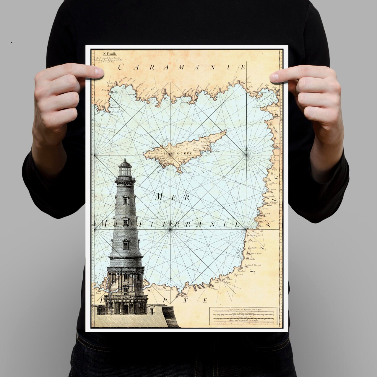 LIGHTHOUSE PRINT, Nautical Map, Antique Map, Nautical Print, Lighthouse ...