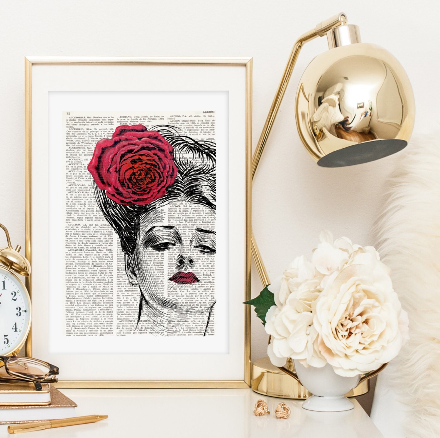 Dictionary Page Art WOMAN IN RED-2, Dictionary Art Print, Dictionary ...