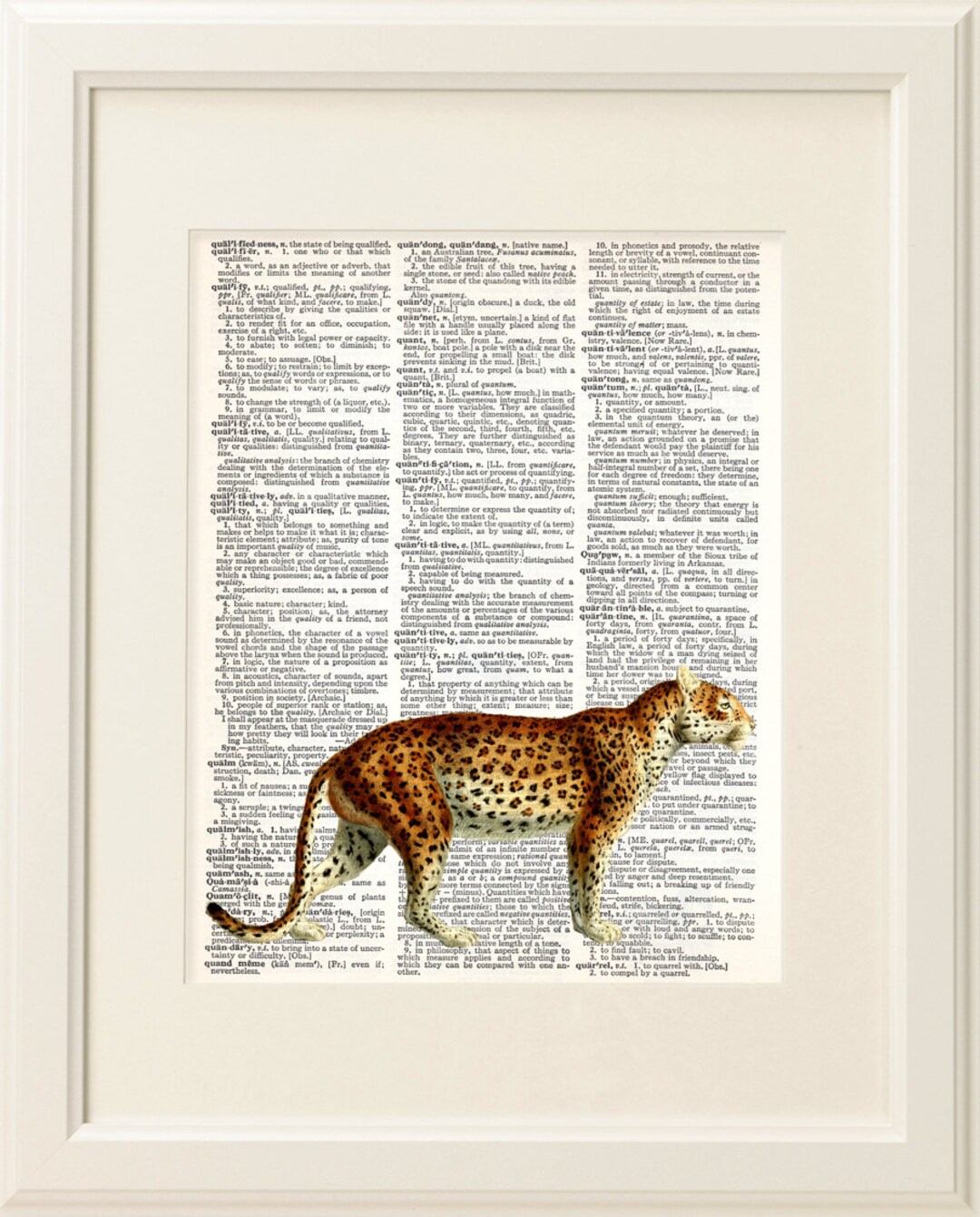 LEOPARD Dictionary Art Print, Safari Nursery Art, Jungle Baby Shower ...