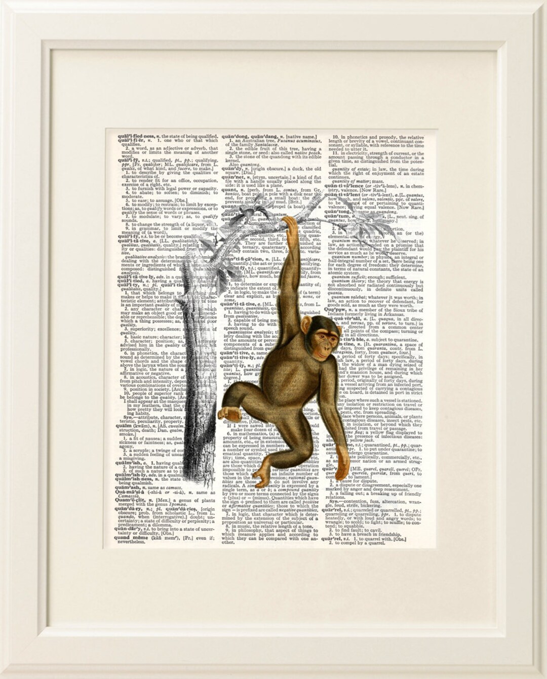 MONKEY Dictionary Art Print, Safari Nursery Art, Jungle Baby Shower ...