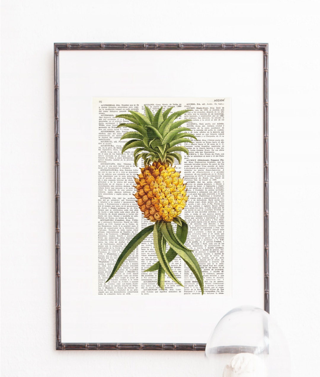 Dictionary Art Print PINEAPPLE, Antique Print, Kitchen Wall Decor ...