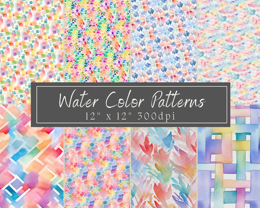 Water Color Patterns Craft Paper Digital Download Seamless Pattern - Etsy