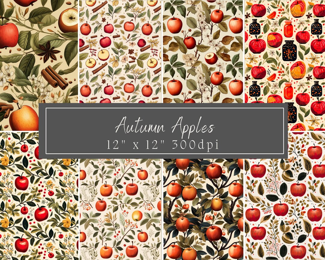 Autumn Apples Patterns Digital Download - Etsy