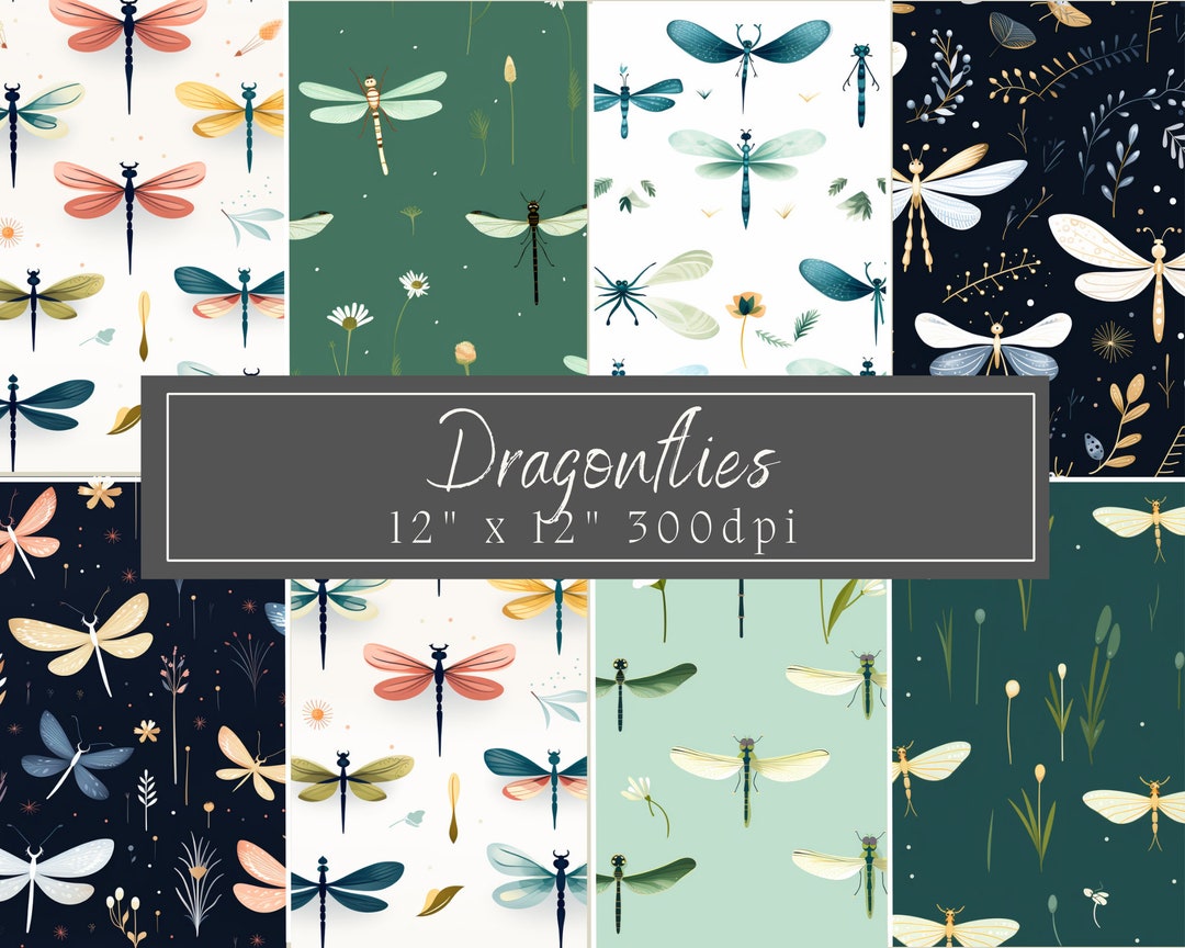 Dragonflies Pattern Digital Download - Etsy