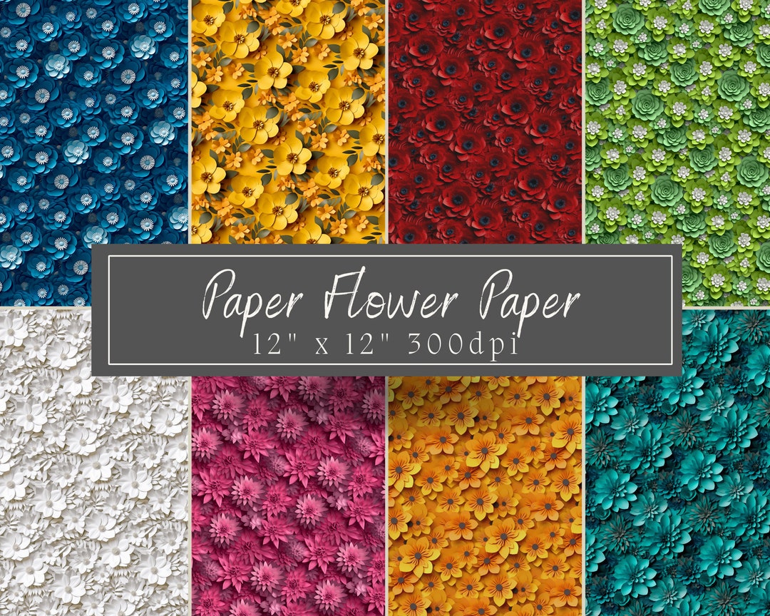 Paper Flower Craft Paper Digital Download Seamless Pattern - Etsy