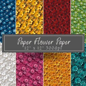 Paper Flower Craft Paper Digital Download Seamless Pattern - Etsy