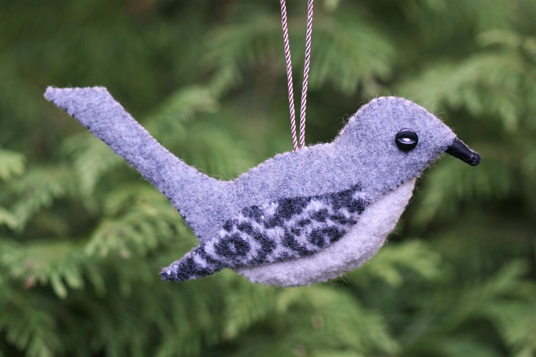 Mockingbird, Unique Hand Sewn Bird Ornament, Whimsical Home Decor - Etsy