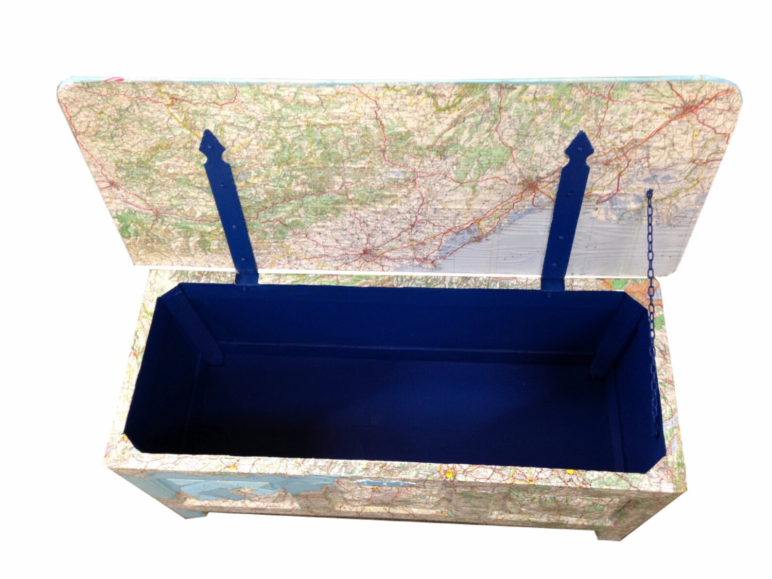 SOLD TRAVEL TRUNK Refurbished Light Blue Wooden Chest | Etsy