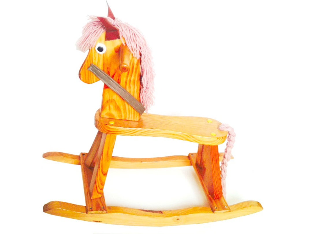 Rocking Horse Wooden Vintage Toy Horsey Ride on Toy Rocking Horse ...