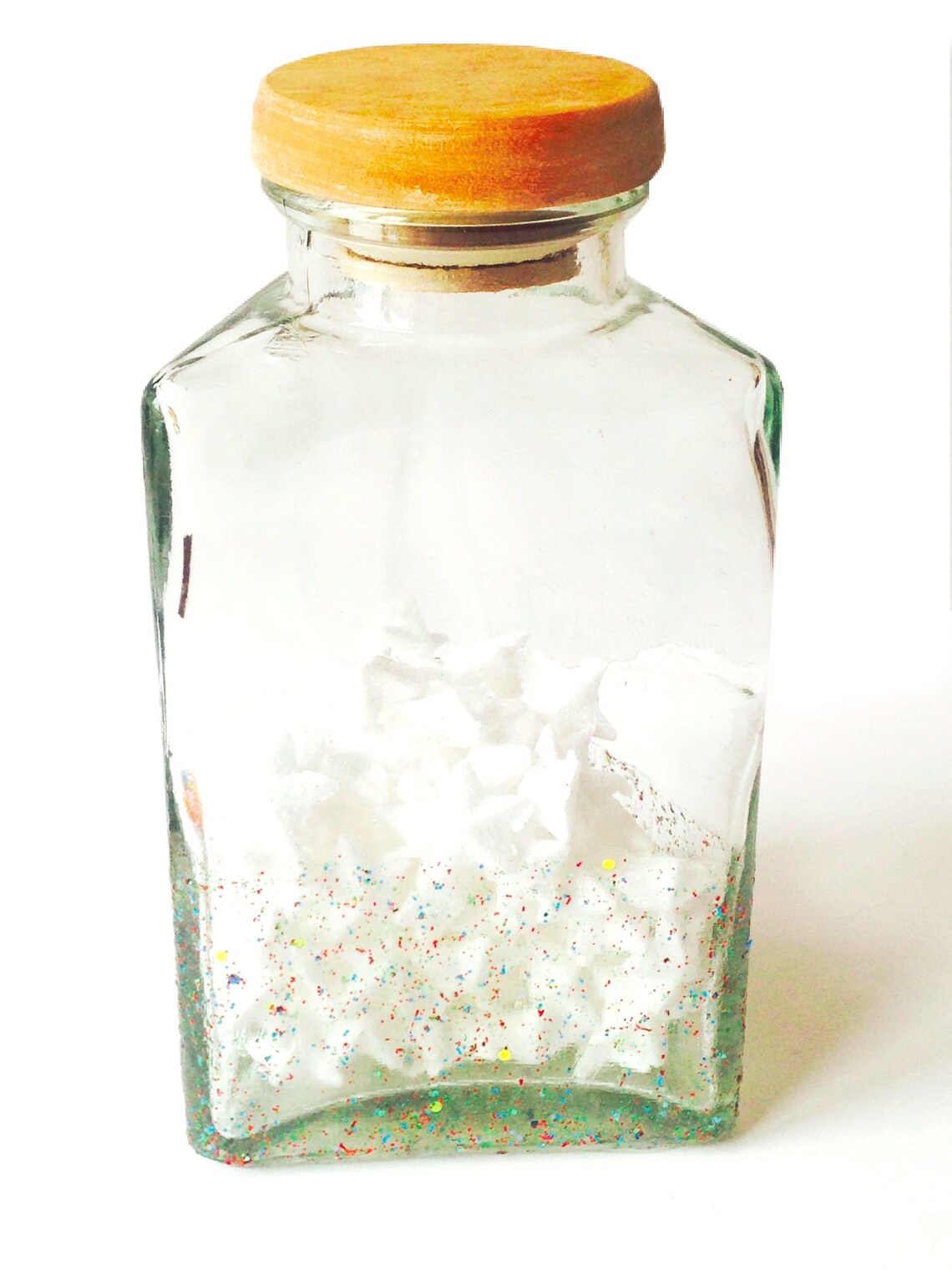 Glass Jar Triangular Transparent Glass With Cork Lid CONFETTO - Etsy
