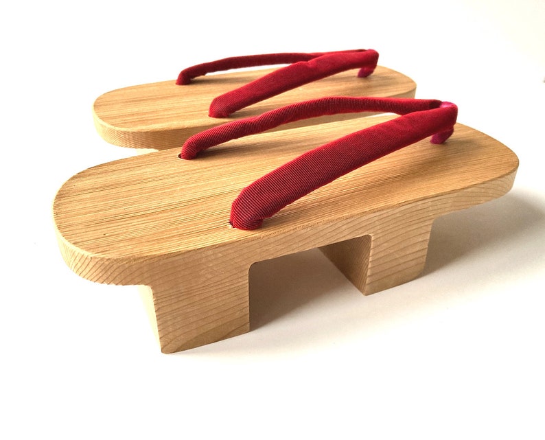 Shoes Vintage Japanese GETA Flip Flops Wooden With Red - Etsy