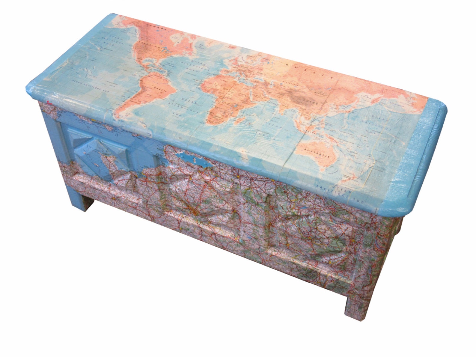 SOLD TRAVEL TRUNK Refurbished Light Blue Wooden Chest | Etsy