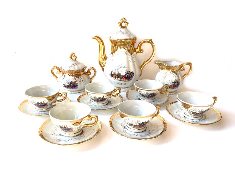Teacup of the GOLD HIGH TEA Set Bavaria Porcelain Gold With Baroque ...