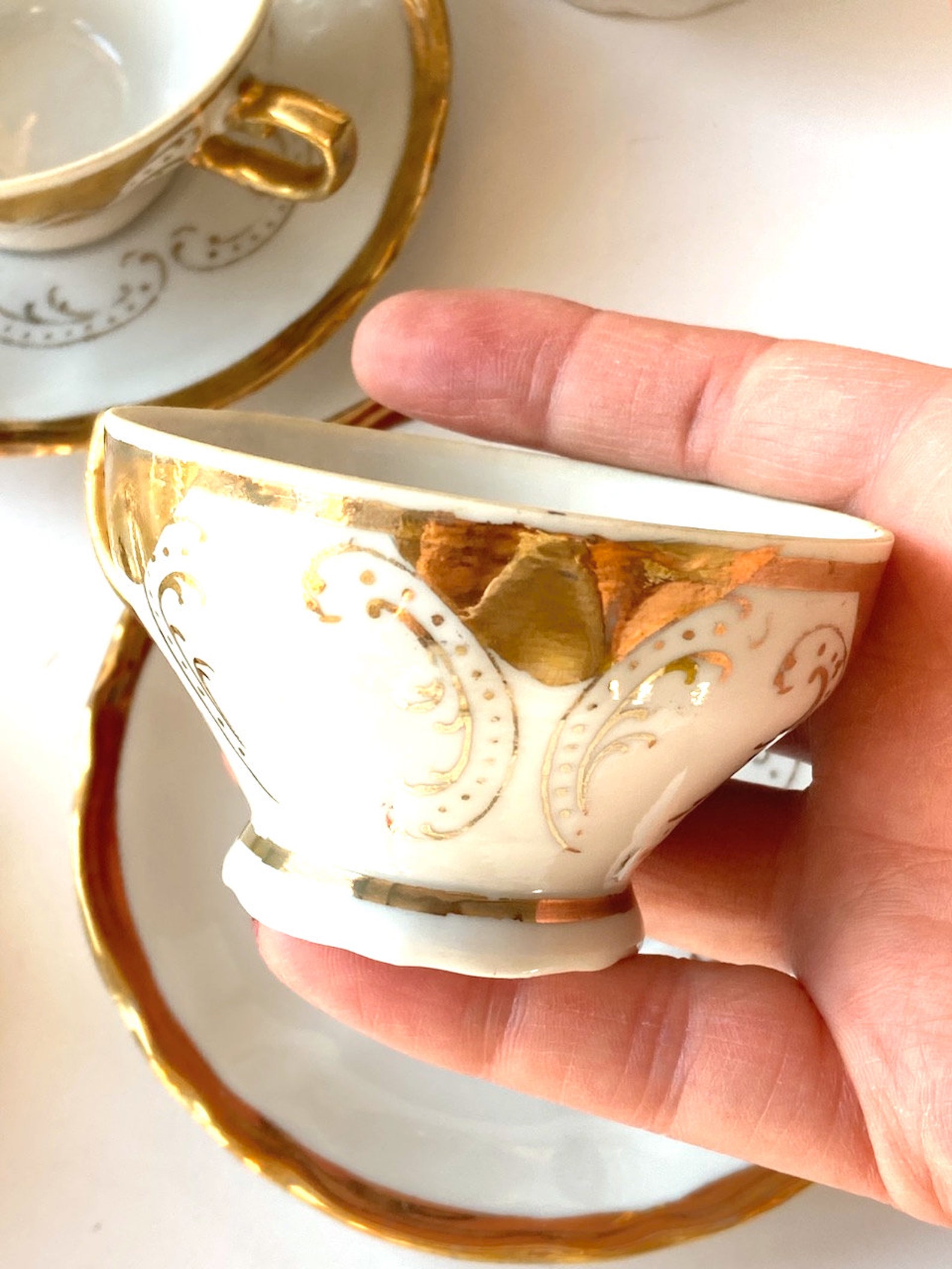 Teacup of the GOLD HIGH TEA Set Bavaria Porcelain Gold With Baroque ...