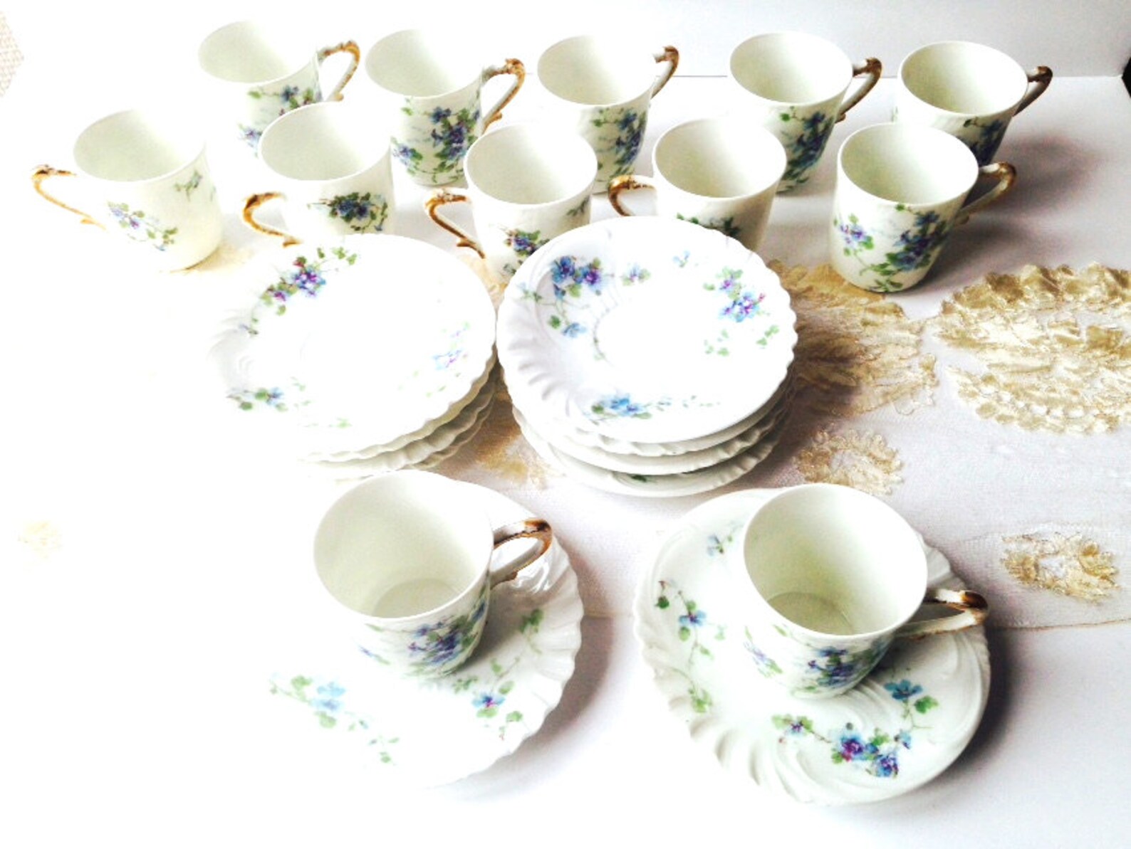 Tea Set LIMOGES Luxury Tea Set Late 19th Early 20th Blue - Etsy