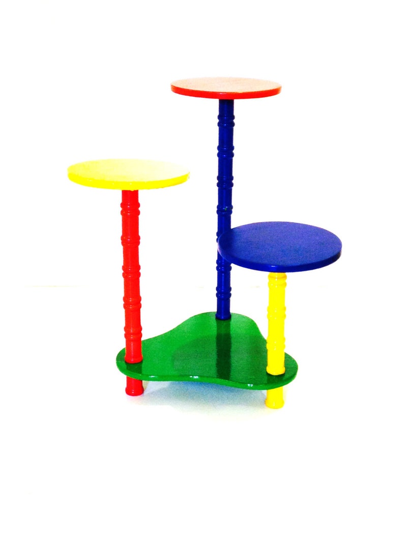 Shelf Tripod Shelf MONDRIAN Low Tripod Table Three Wooden - Etsy