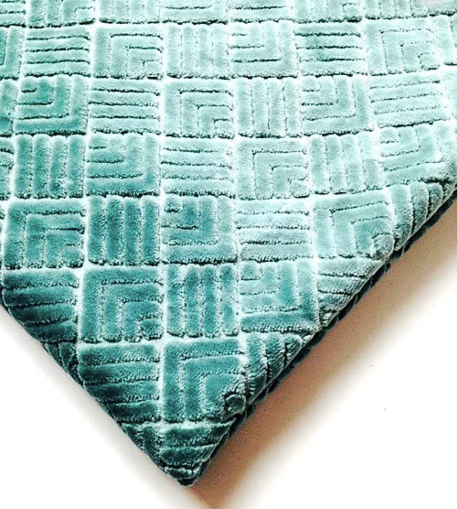 Fabric Piece of Premium Quality Embossed Velvet Blue Green - Etsy