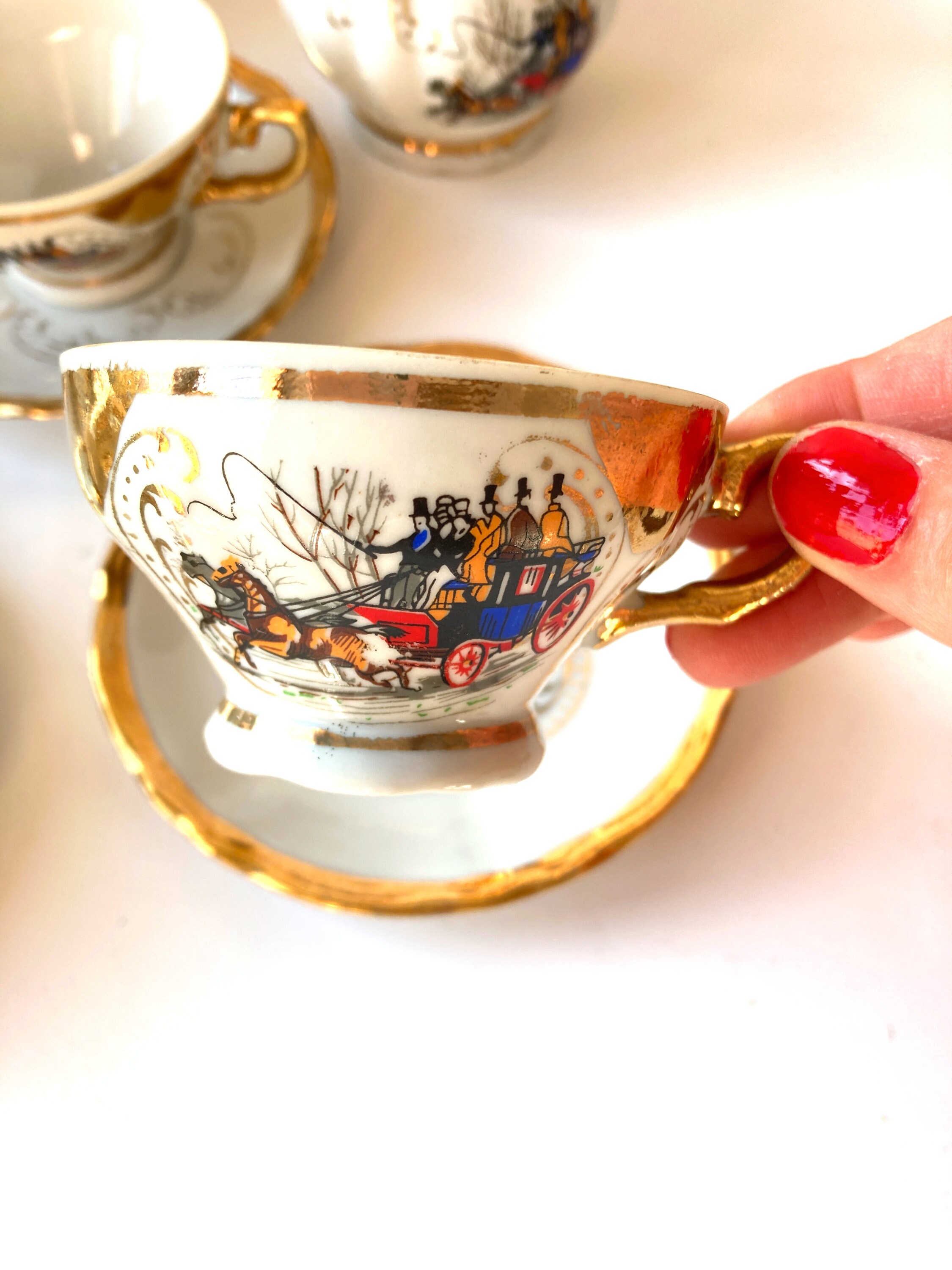 Teacup of the GOLD HIGH TEA Set Bavaria Porcelain Gold With Baroque ...