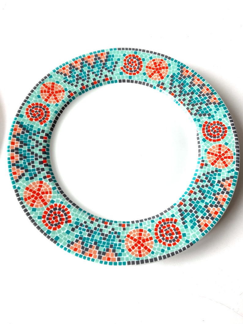 Plates and Saucers 4 Pieces From the MOSAIC Dinnerware Set - Etsy