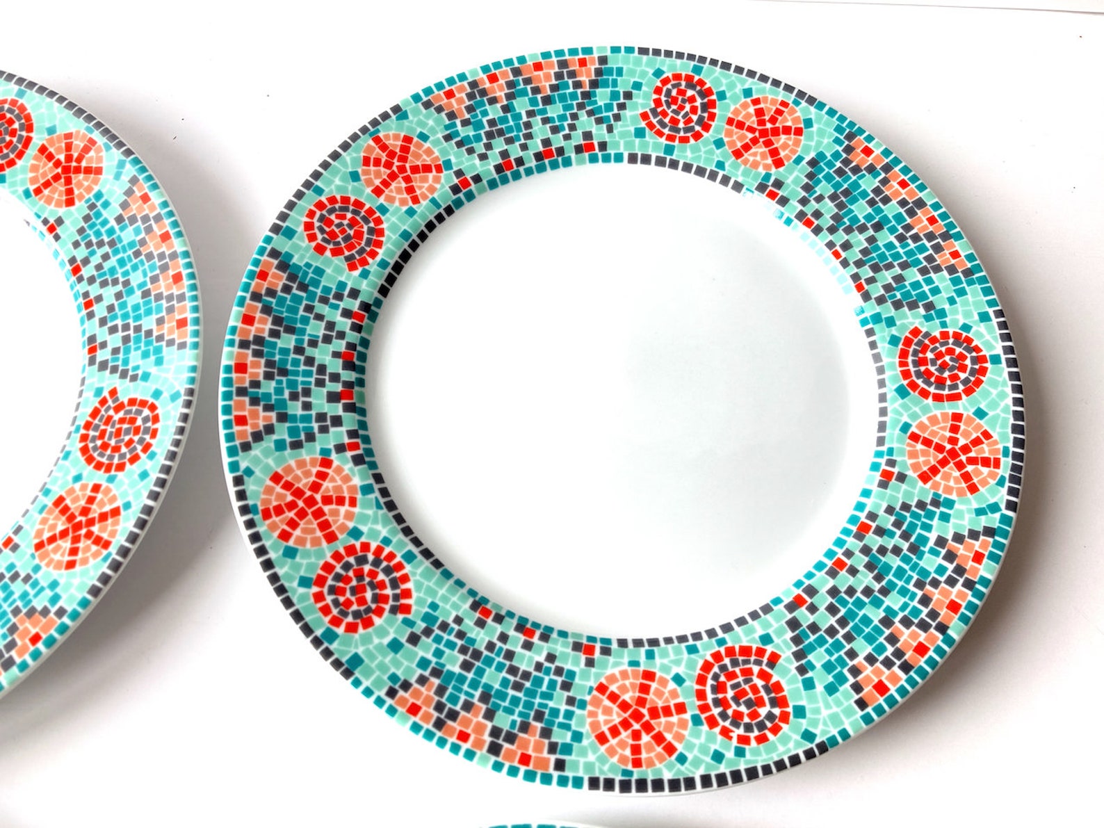 Plates and Saucers 4 Pieces From the MOSAIC Dinnerware Set - Etsy
