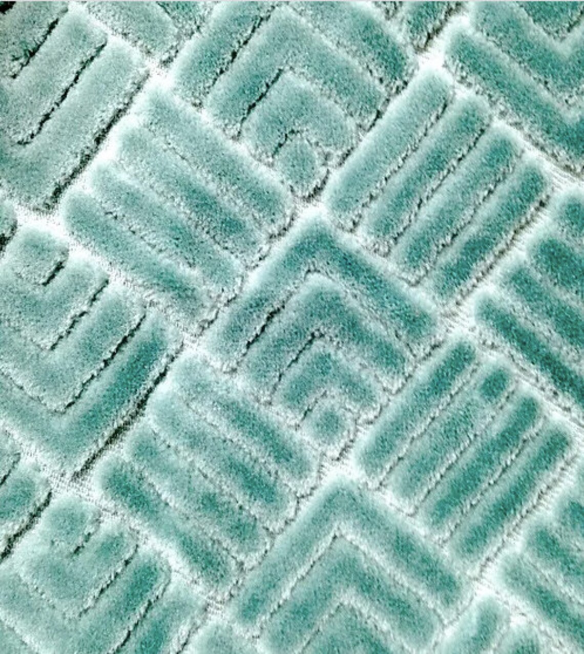 Fabric Piece of Premium Quality Embossed Velvet Blue Green - Etsy