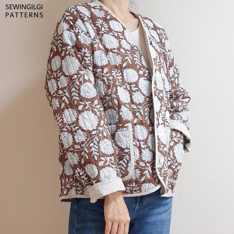 Simple Cardigan Jacket Sewing Pattern PDF for Women, Oversized, Digital ...