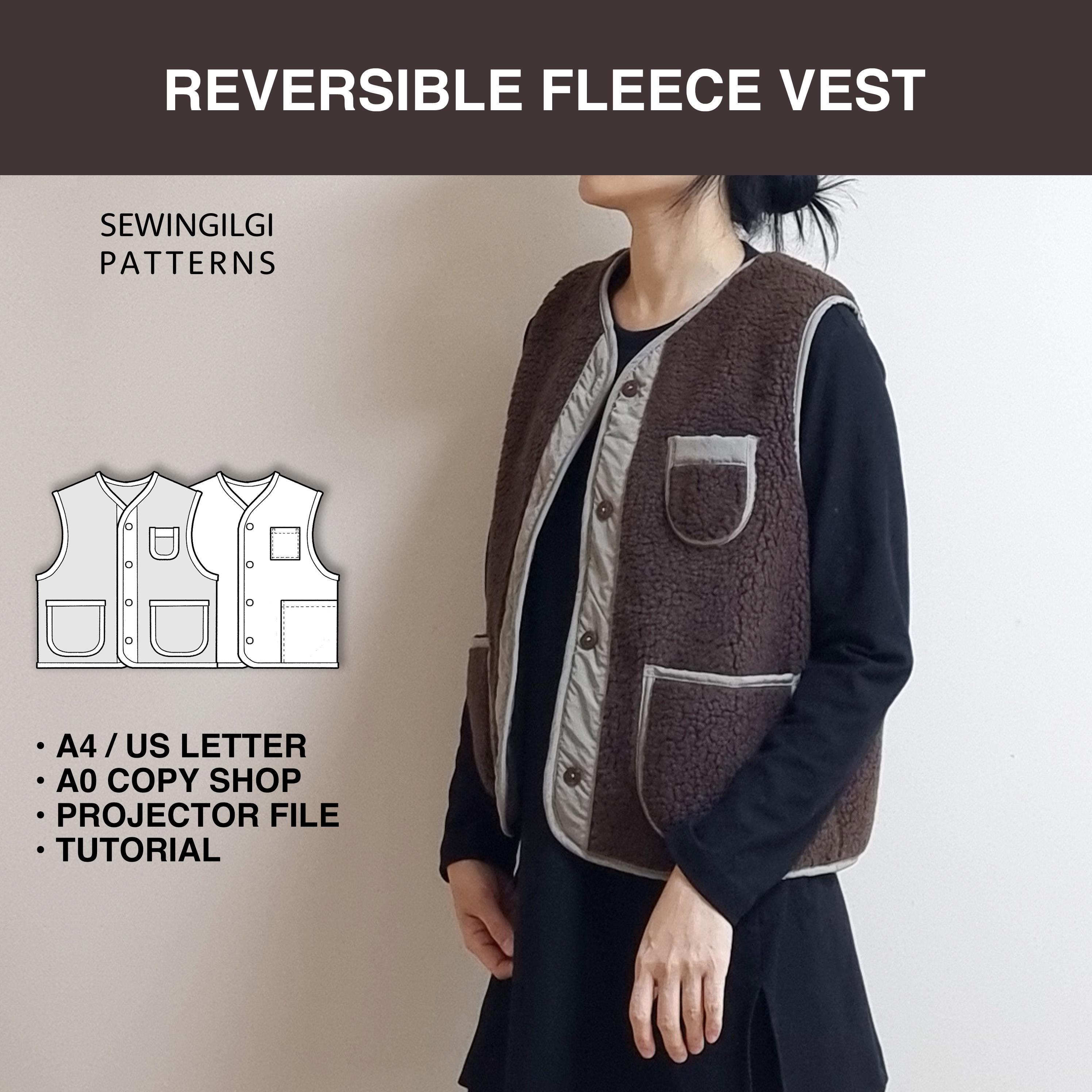 Reversible Fleece Vest, PDF Sewing Pattern 10 Sizes, Unisex Vest - Etsy