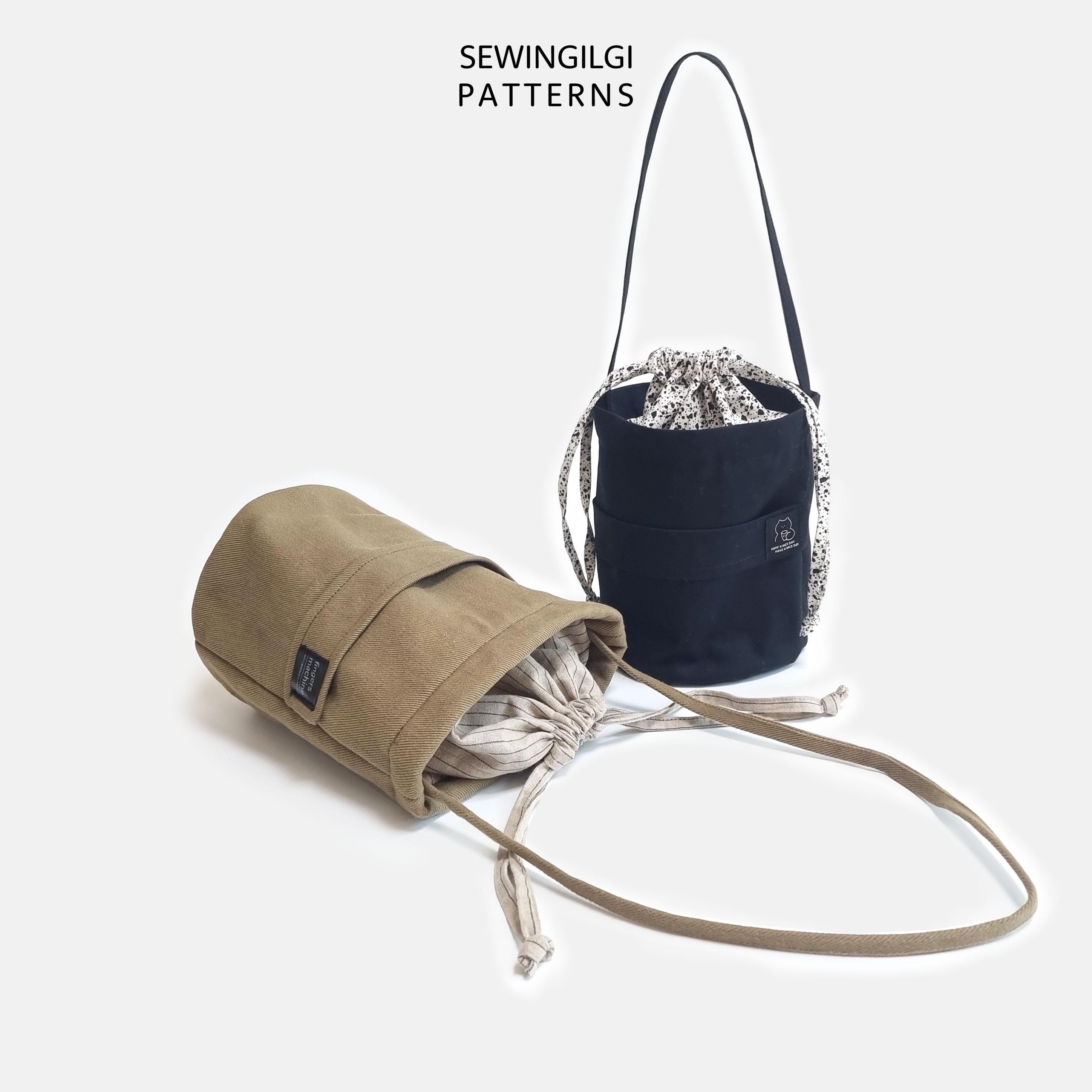 Bucket Bag Sewing Pattern PDF, Drawstring Bag, 2 Sizes, Digital ...