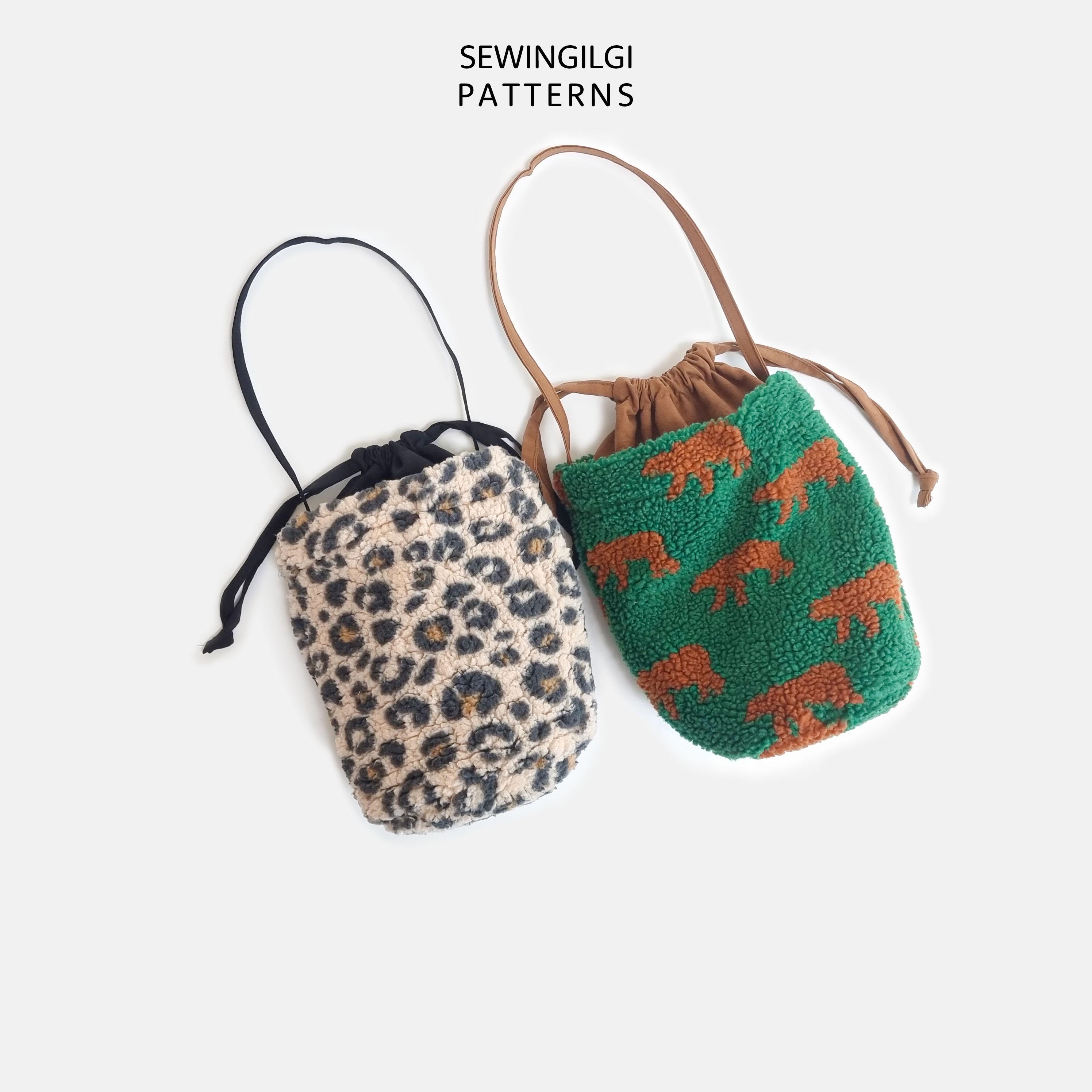 Bucket Bag Sewing Pattern PDF, Drawstring Bag, 2 Sizes, Digital ...