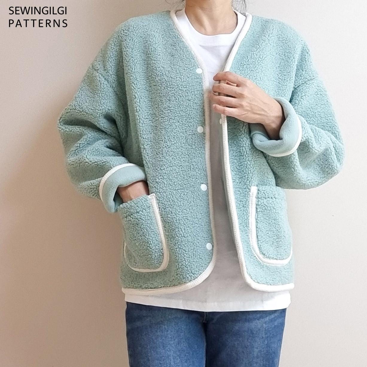 Simple Cardigan Jacket Sewing Pattern PDF for Women, Oversized, Digital ...
