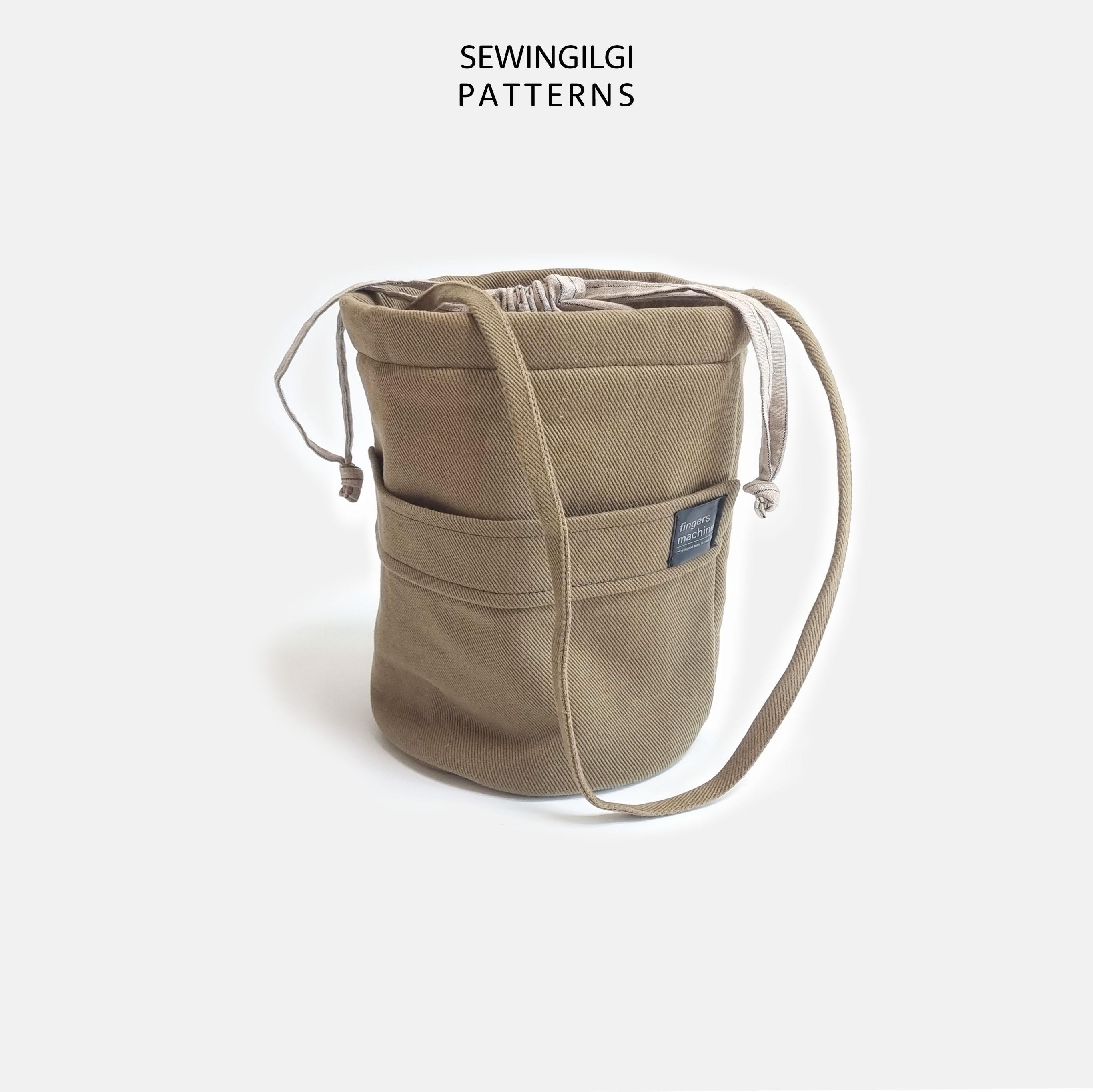Bucket Bag Sewing Pattern PDF, Drawstring Bag, 2 Sizes, Digital ...