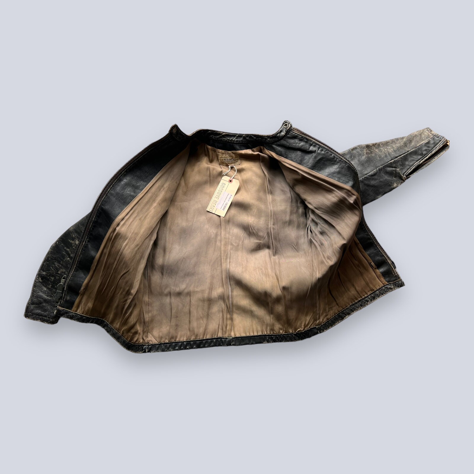 Vintage Bates Leather Jacket Cafe Racer Motorcycle 1960s Distressed ...