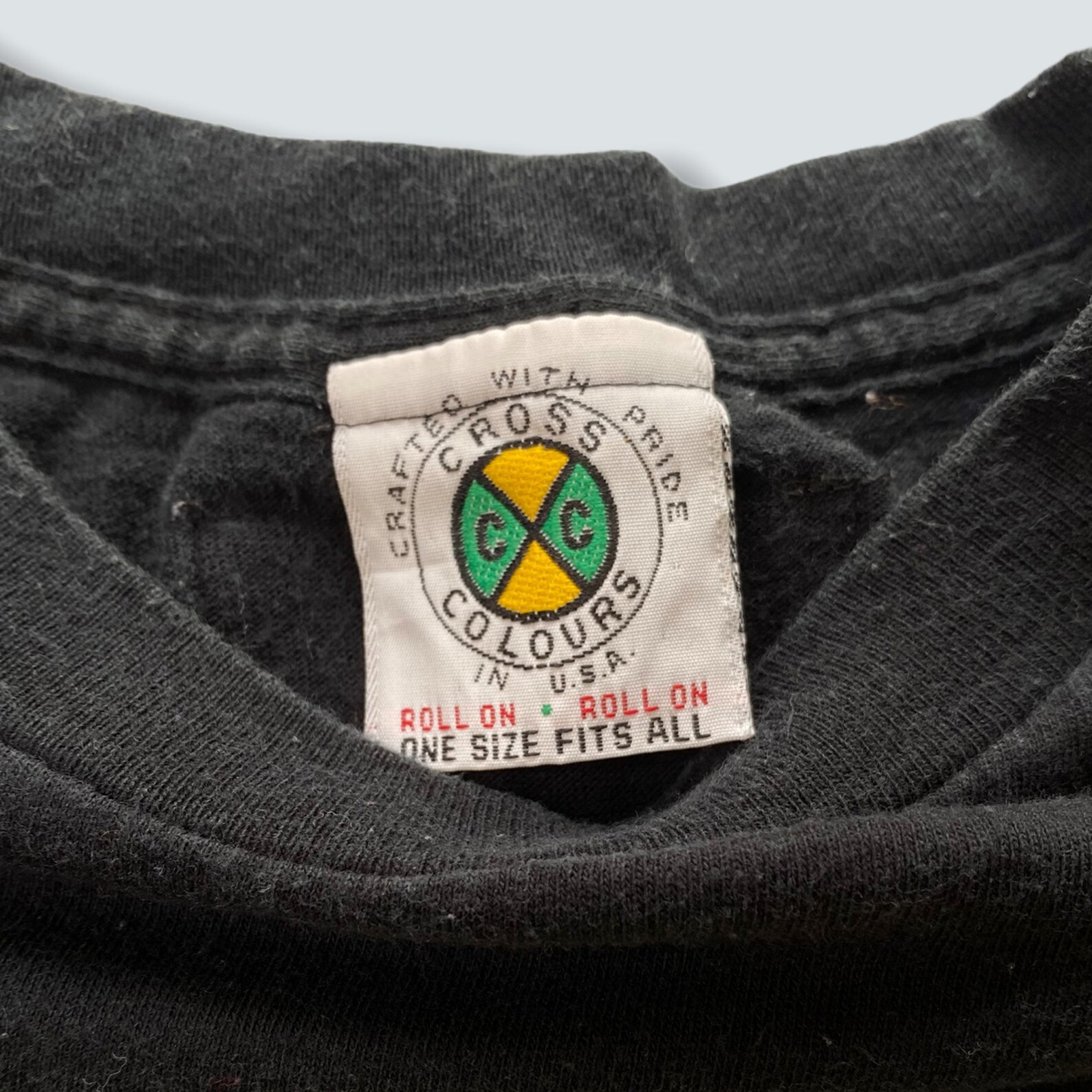 Vintage CROSS COLOURS T-shirt Black Xp 1992 Clothing Without Prejudice ...
