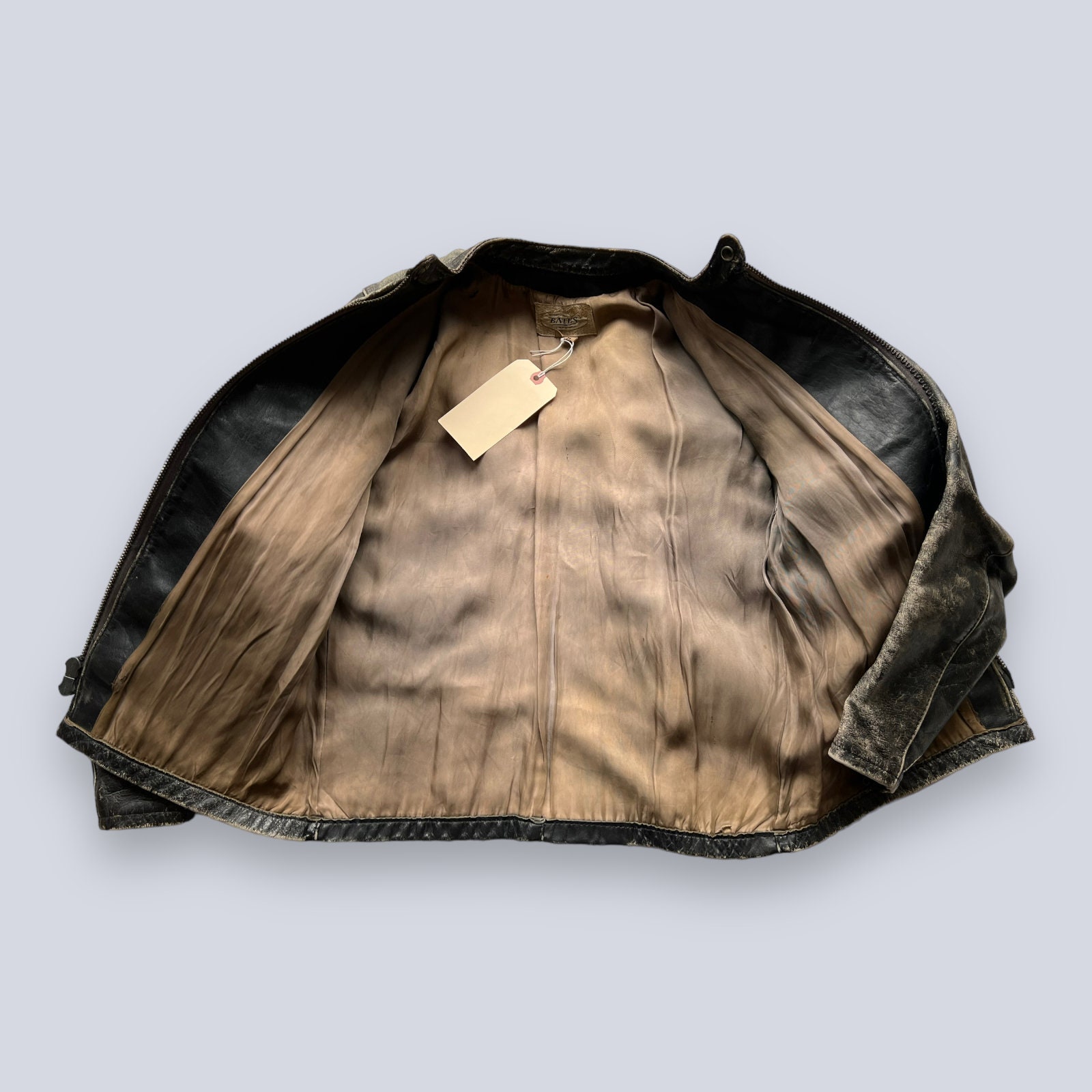 Vintage Bates Leather Jacket Cafe Racer Motorcycle 1960s Distressed ...