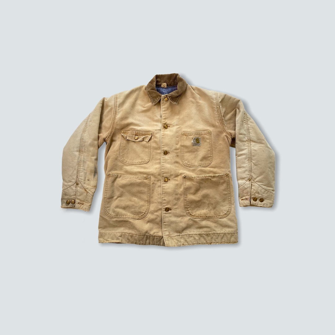 Vintage Carhartt Jacket Chore Coat Engineer Work Wear Distressed Sun ...
